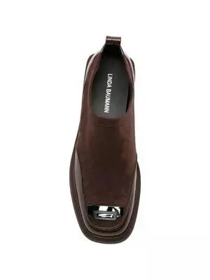 LINDA BAUMANN Suede Derby Shoes - Brown