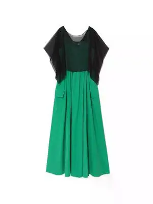 Undercover Sheer-paneled Cargo Midi Dress - Green