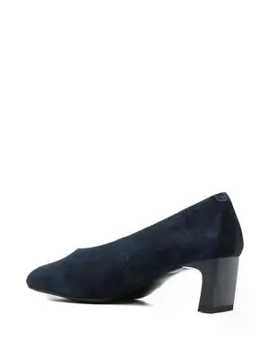 LINDA BAUMANN Suede Square-toe Pumps