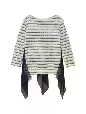 Undercover Piano-print Draped-panel Top