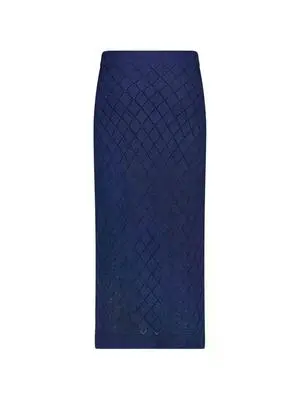 HEVRON Diamond-pattern Button-detailed Skirt