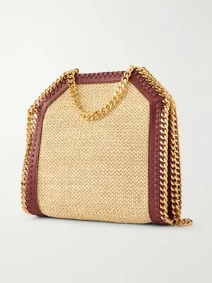 Stella McCartney The Falabella Tiny Raffia Shoulder Bag - Neutrals