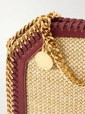 Stella McCartney The Falabella Tiny Raffia Shoulder Bag - Neutrals