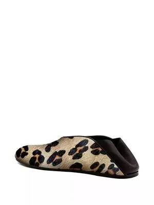 GIABORGHINI Granny Leopard-print Mules - Neutrals