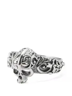 Emanuele Bicocchi Engraved Skull Ring - Silver