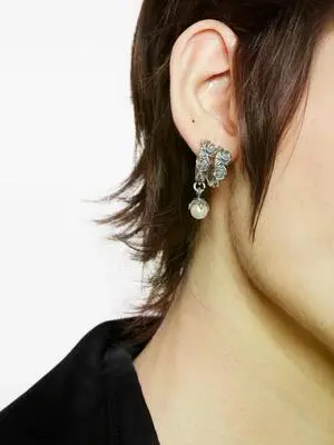 Emanuele Bicocchi Rose Hoop Earring - Silver