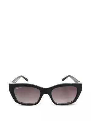 FERRAGAMO Gancini Rectangle-frame Sunglasses - Black