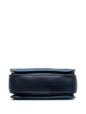Miu Miu Bicolor Goatskin Madras Satchel - Blue