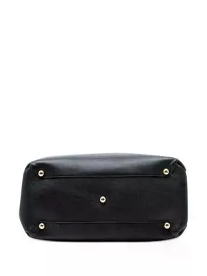 Burberry Leather And House Check Banner Satchel - Black