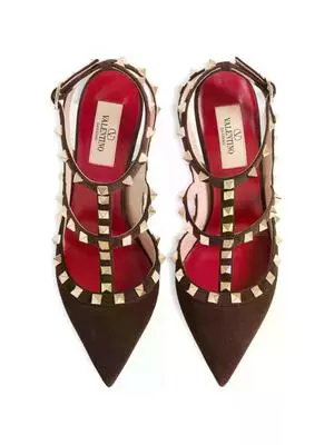 Valentino Garavani Rockstud Suede Pumps - Brown
