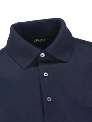 Zegna Short-sleeve Piqué Polo Shirt - Blue