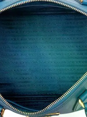 Prada Saffiano Lux Boston Satchel - Blue