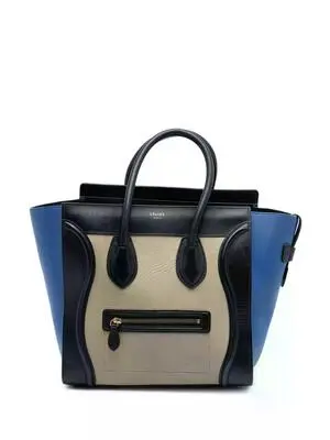 Celine 2014 Mini Tricolor Leather Luggage Tote Handbag - Multicolour