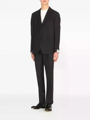 Caruso Notched-lapel Single-breasted Suit - Black