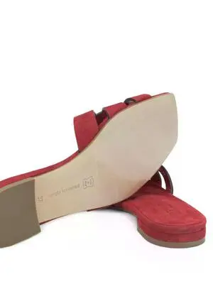 SERGIO LEVANTESI Norma Interwoven Leather Sandals - Red