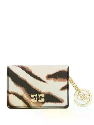 GANNI Bou Zebra-print Wallet - Neutrals