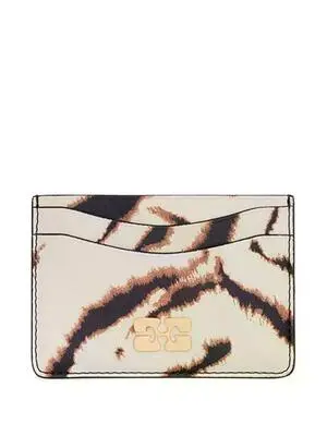 GANNI Bou Zebra-print Card Holder - Neutrals
