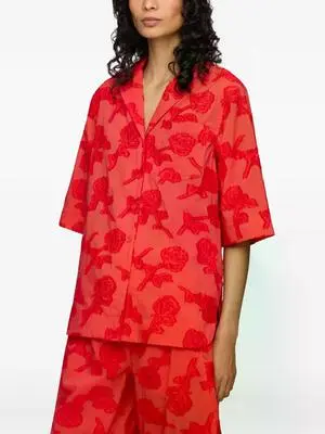 GANNI Fil-coupé Floral-pattern Shirt