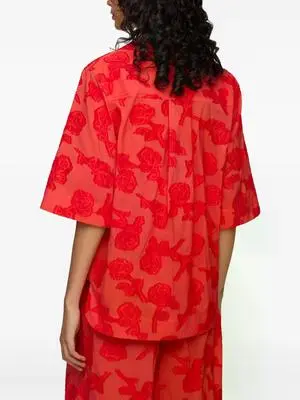 GANNI Fil-coupé Floral-pattern Shirt