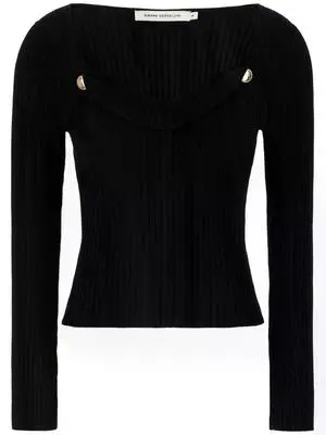 SIMONA CORSELLINI Wide-neck Ribbed Top