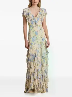 Ralph Lauren Floral-print Ruffled Dress
