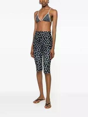 LESLIE AMON Capri Polka-dot Print Shorts