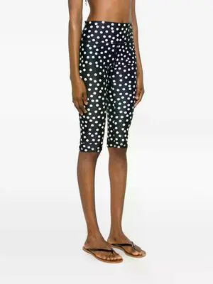 LESLIE AMON Capri Polka-dot Print Shorts