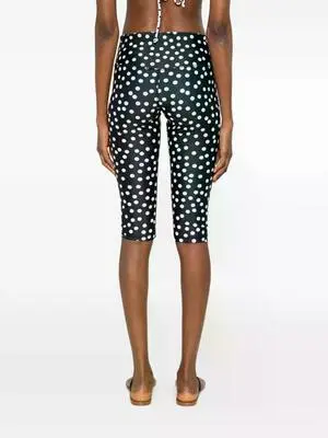 LESLIE AMON Capri Polka-dot Print Shorts