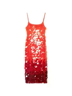 LESLIE AMON Paloma Sequin-embellished Midi Dress - Orange