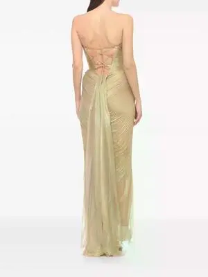 MARIA LUCIA HOHAN Plissé-effect Cut-out Gown