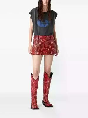 Camper Textured Leather Skirt