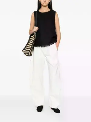 Max Mara Sleeveless Top With Fringed Edge