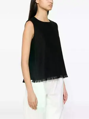 Max Mara Sleeveless Top With Fringed Edge