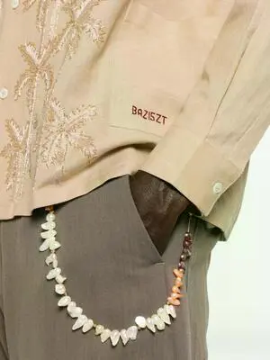 BAZISZT Palm-tree Embroidered Shirt