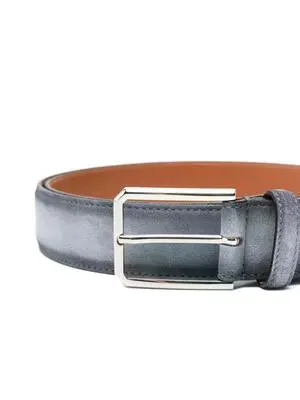 Santoni Silver Buckle Belt - Grey
