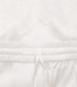 FLEUR DU MAL Stretch-silk Lace-trimmed Juliet Shorts