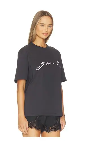 GANNI Heavy Cotton Jersey Relaxed Fit T-shirt