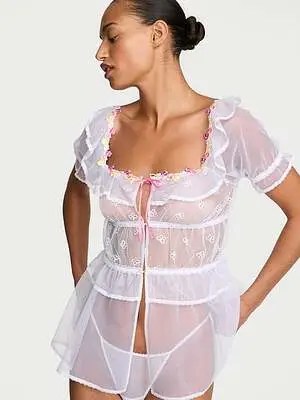 Women's Sheer Mesh Babydoll Lingerie