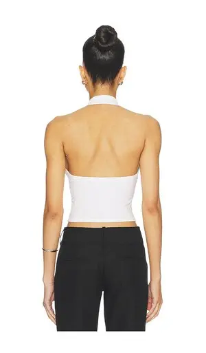 Enza Costa Silk Rib U Halter - White