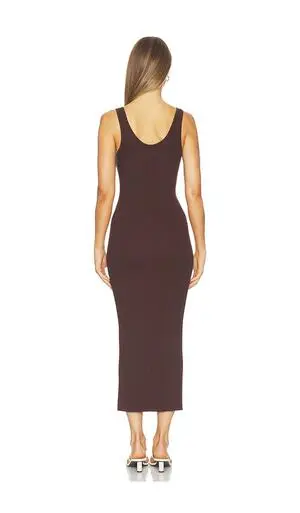 Enza Costa Silk Knit Tank Maxi Dress - Chocolate