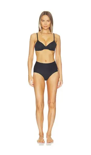 Commando Cotton High Rise Bikini Panty - Black
