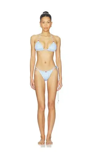 BANANHOT Kyma Bikini Bottom - Light Blue Gingham