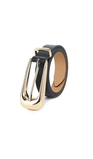 Ettika Large Signature Buckle Belt - Black