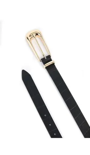 Ettika Large Signature Buckle Belt - Black