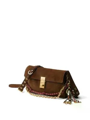 Prada Soft Sound Suede Shoulder Bag - Brown