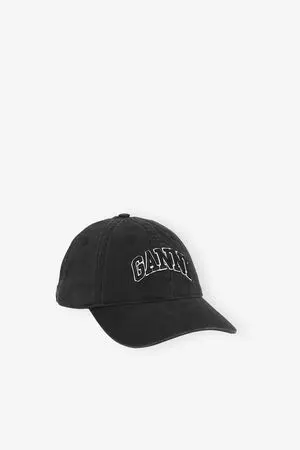 GANNI Embroidered Logo Cap - Black