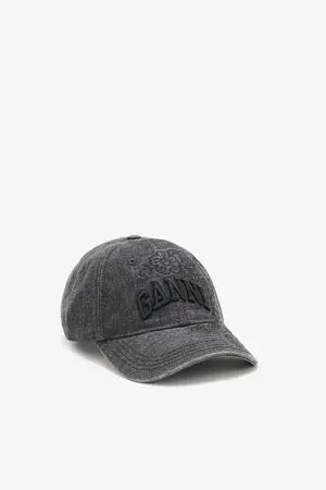 GANNI Embroidered Logo Cap - Black