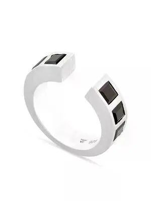 Tom Wood Sterling Square Onyx Gate Ring