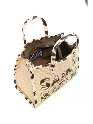 MC2 SAINT BARTH Logo-patch Cow-print Tote Bag - Neutrals