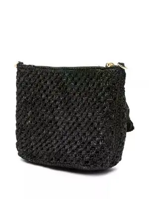 MC2 SAINT BARTH Embroidered-logo Raffia Pouch